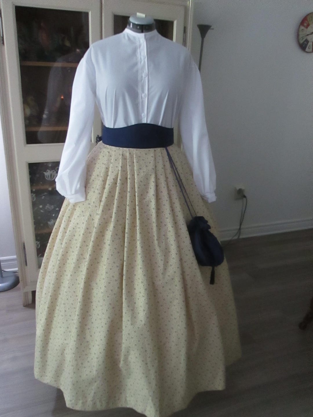 Civil War 4 Pieces Women Set skirt, Garibaldi Blouse, Sash, Reticule ...