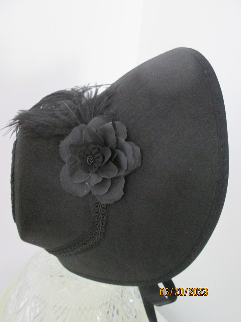 Victorian Black Bonnet mourning Bonnet Adult Size NB-414 - Etsy