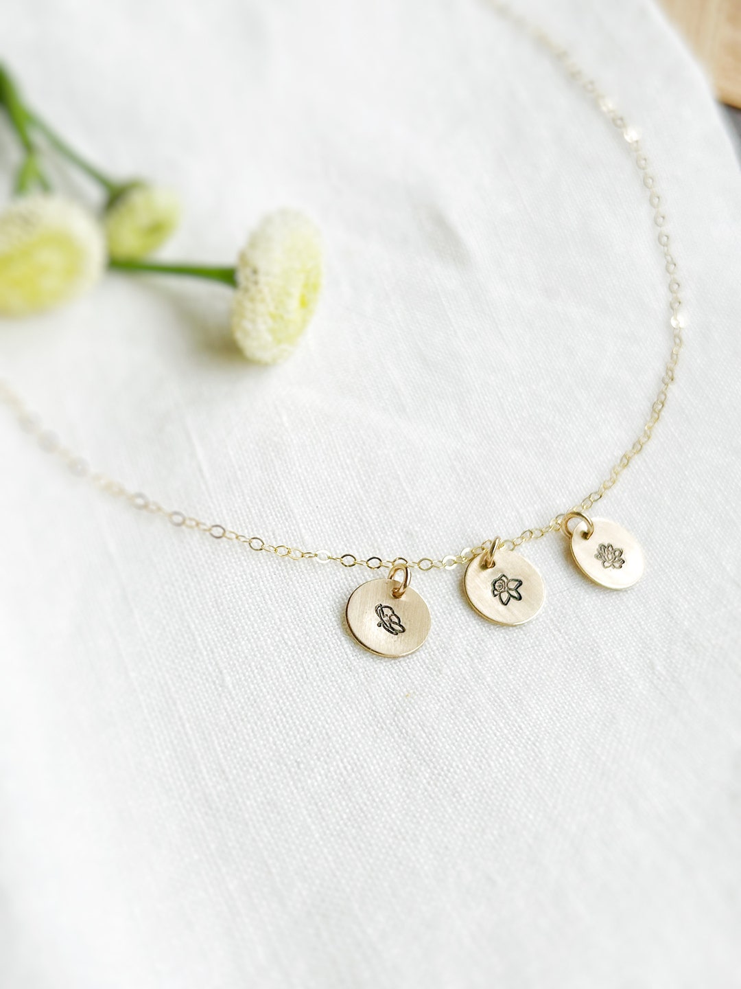 Birth Flower Necklace, Gold Birth Flower, Silver Birth Flower, Flower ...
