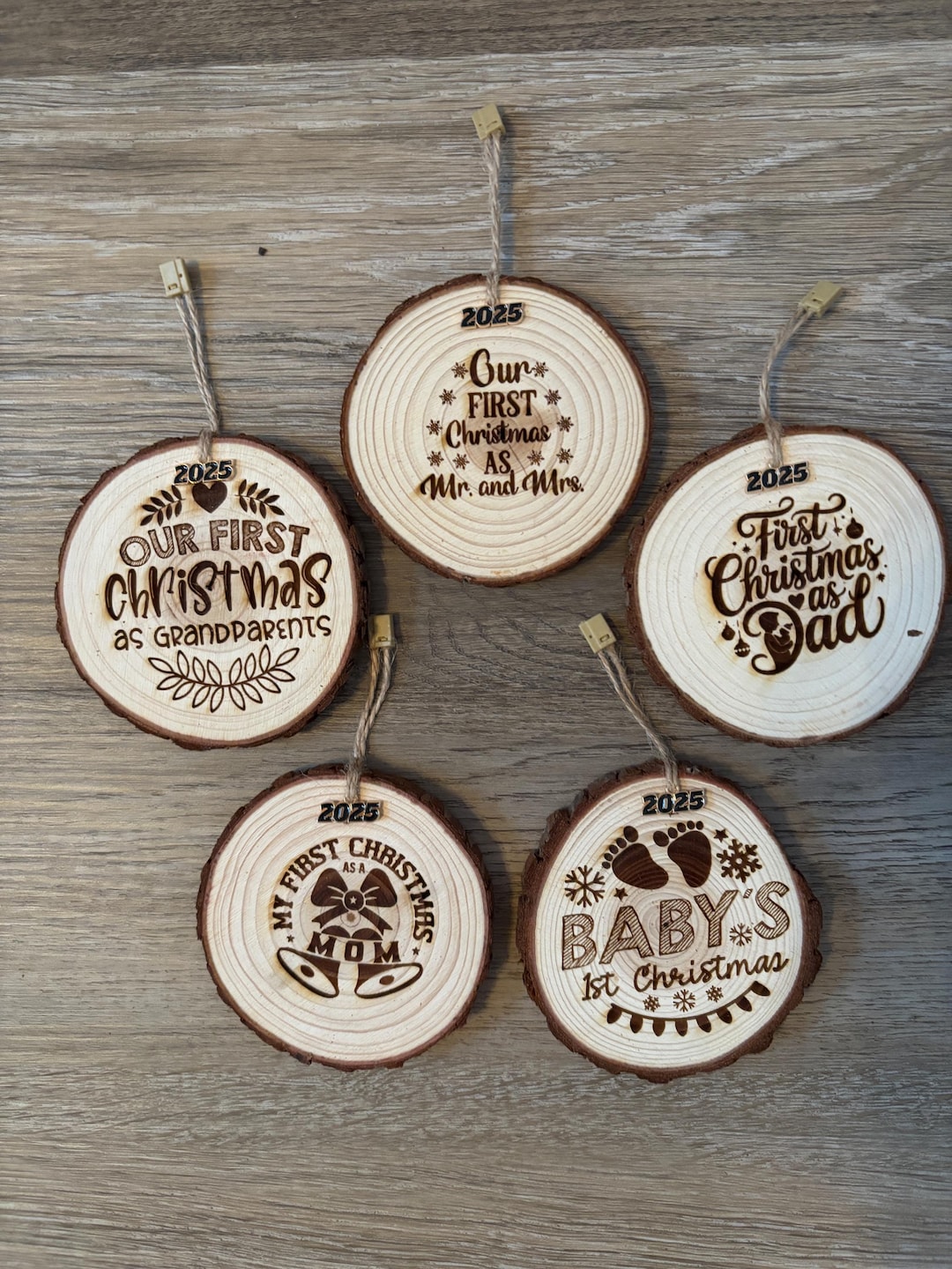 2025 1st Christmas Laser Etched Wood Ornaments, Christmas, Ornament ...