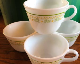 Pyrex Milk Glass Coffee Cups - Etsy