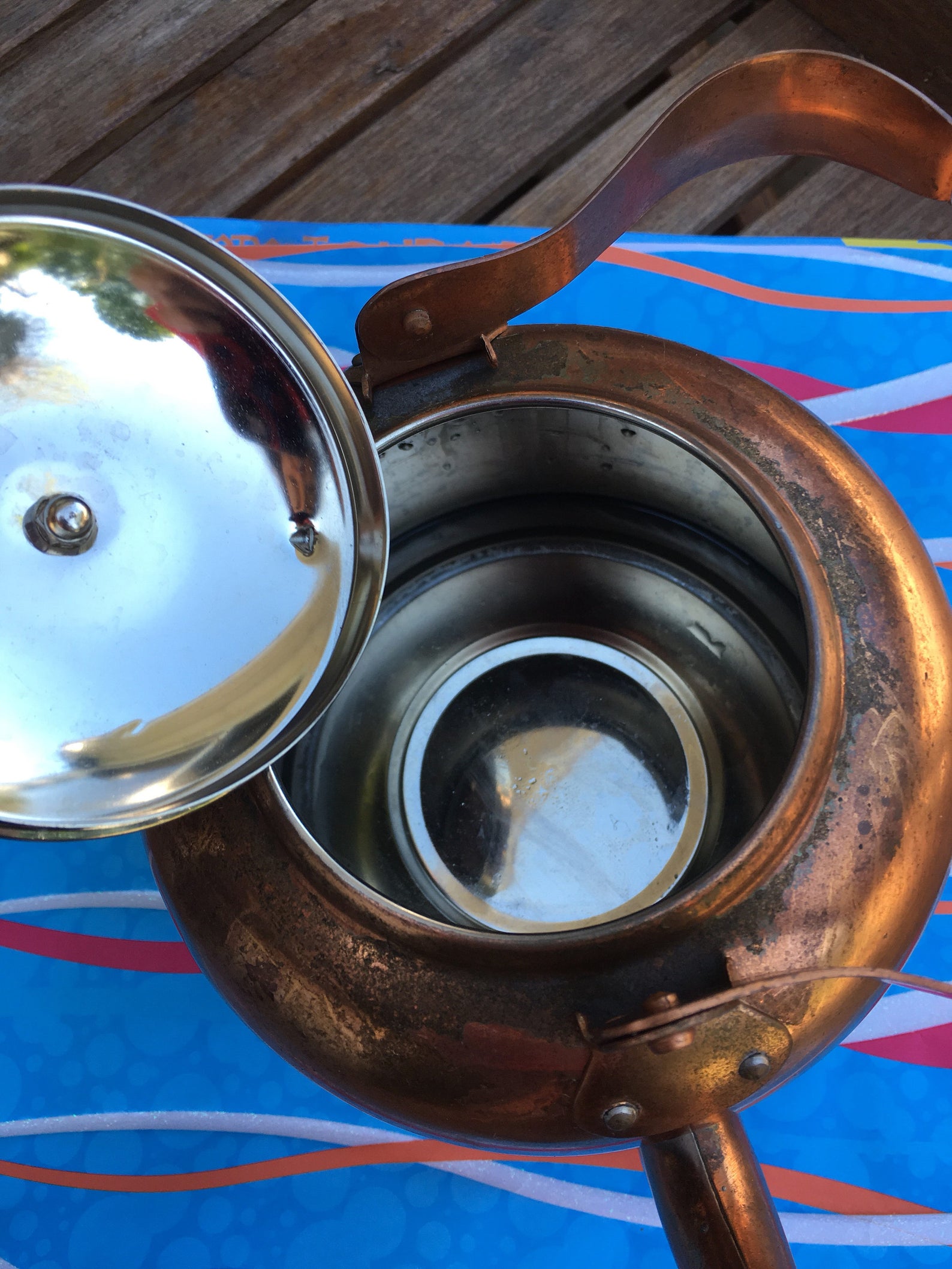 Tea Kettle With Blue Flowered Handle - Etsy