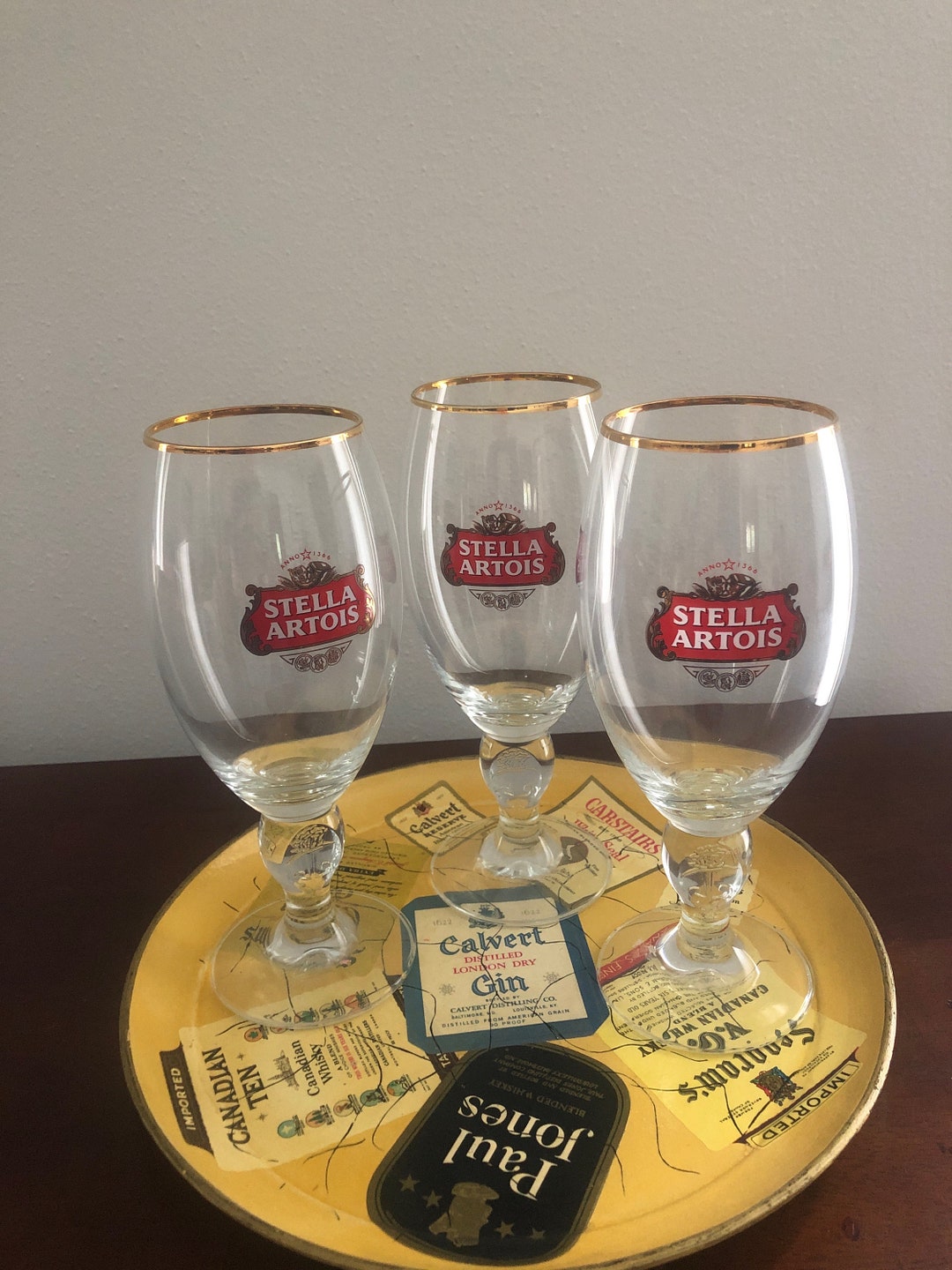 Stella Artois Beer Glass Set of 3 - Etsy