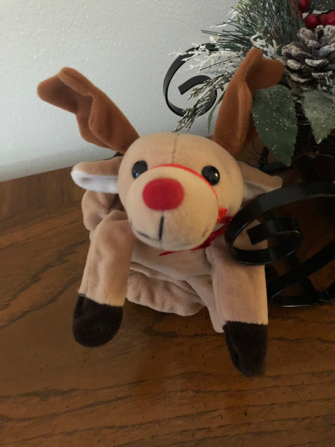 Rudolf Reindeer Hand Finger Puppet - Etsy UK