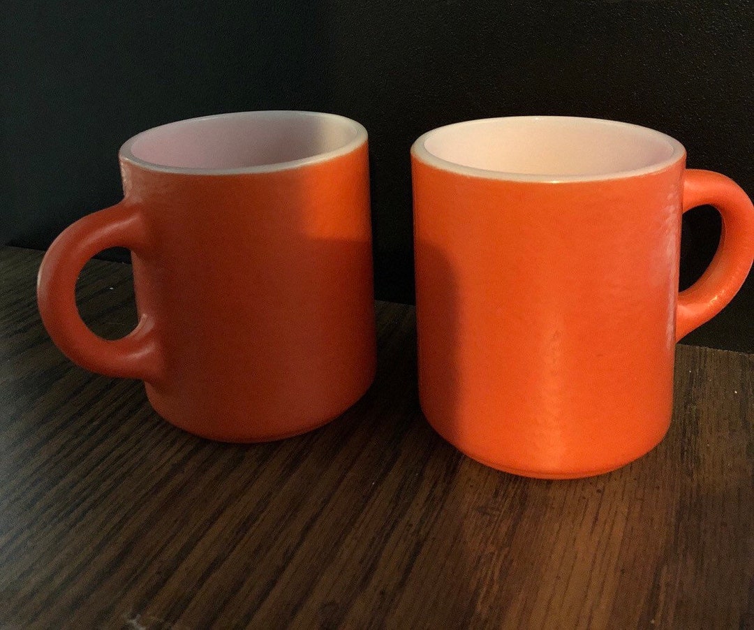 Coffee Mugs Orange Set of 2 - Etsy