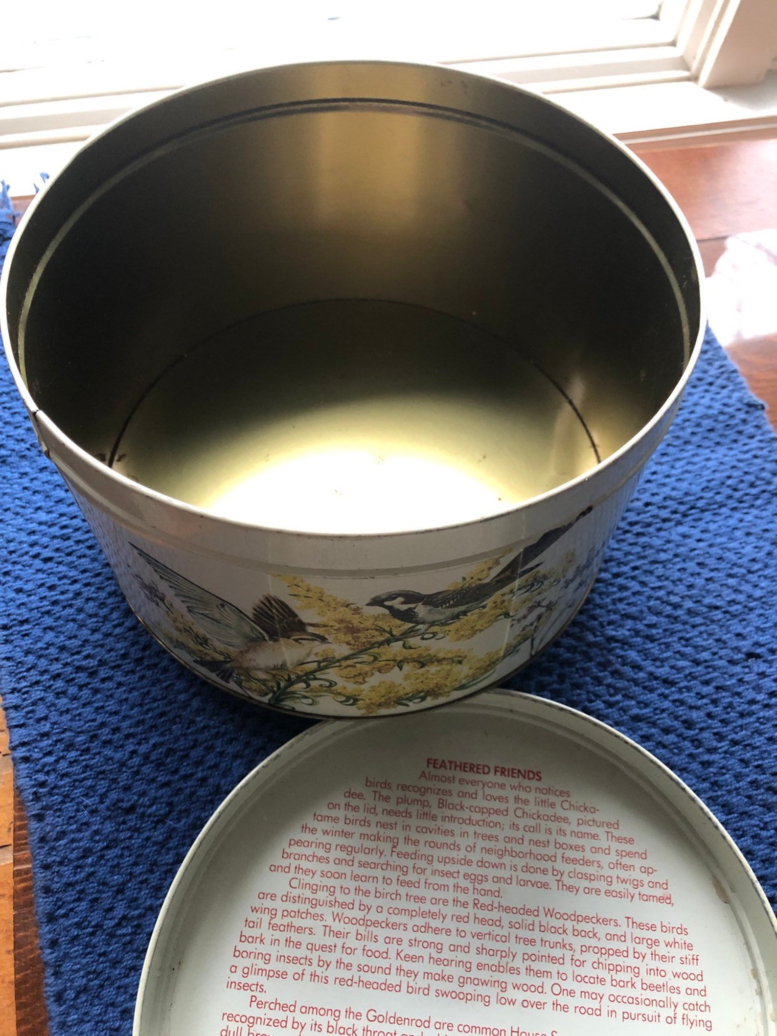 Metal Kitchen tin with birds | Etsy