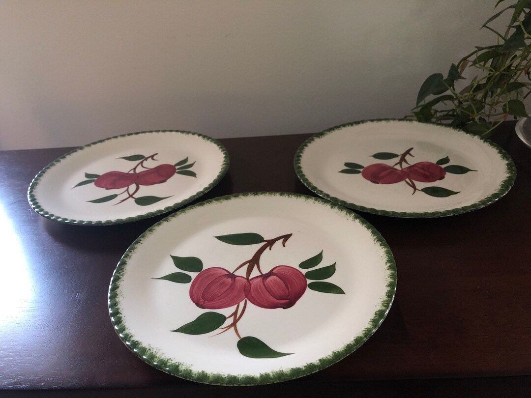Vintage Cherry Southern Pottery White Dinner Plate - Etsy