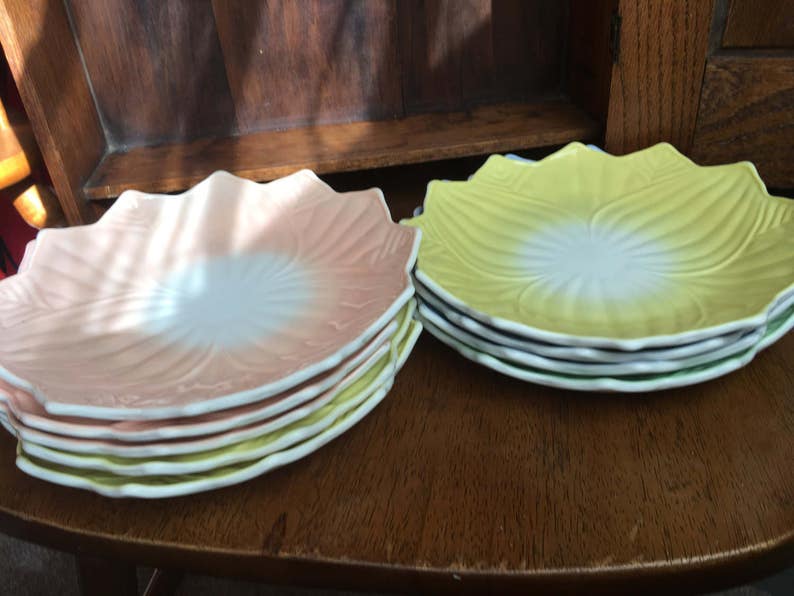 Fire King Flower Shaped Pastel Plates - Etsy