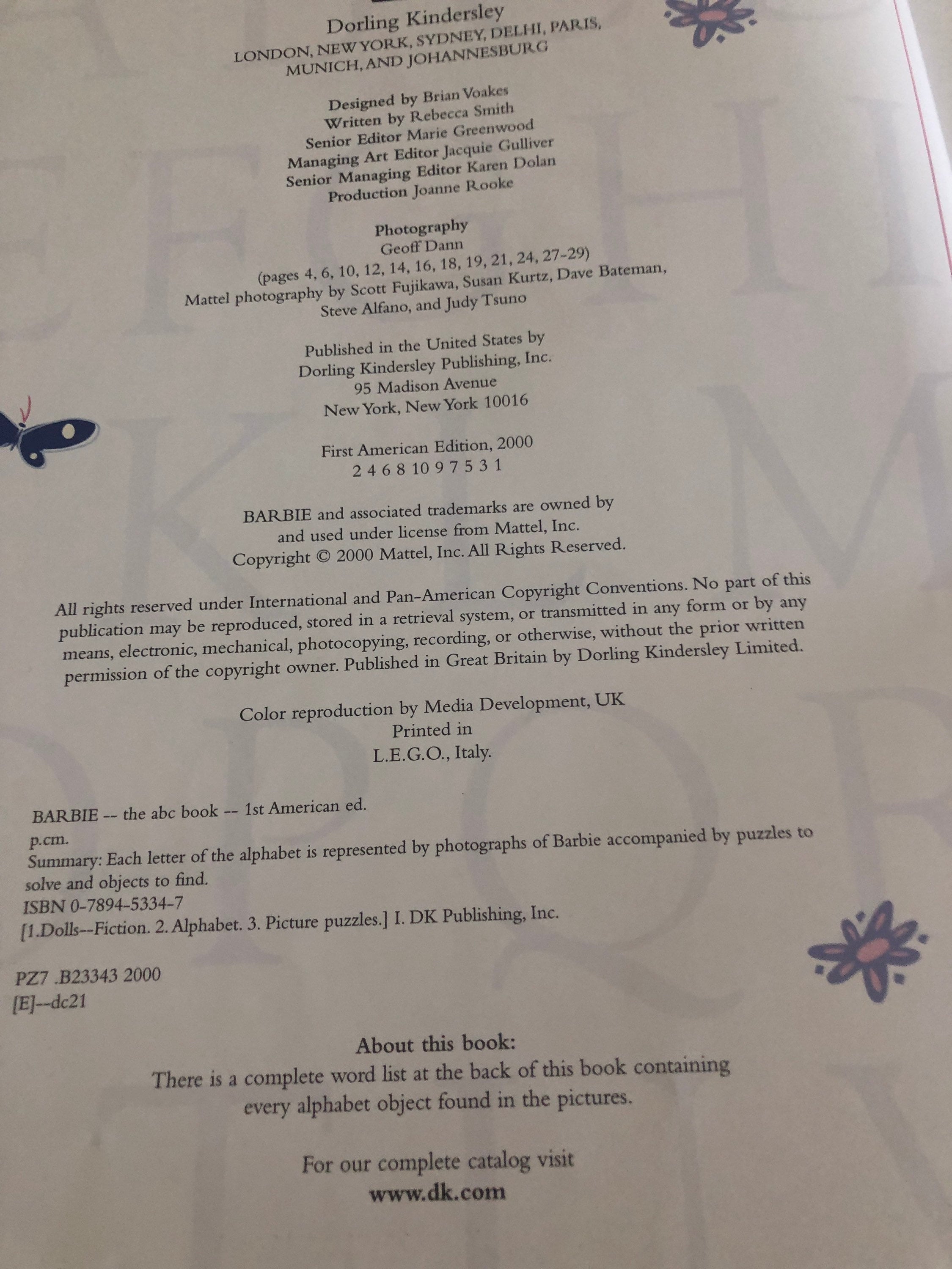 Barbie ABC Book | Etsy