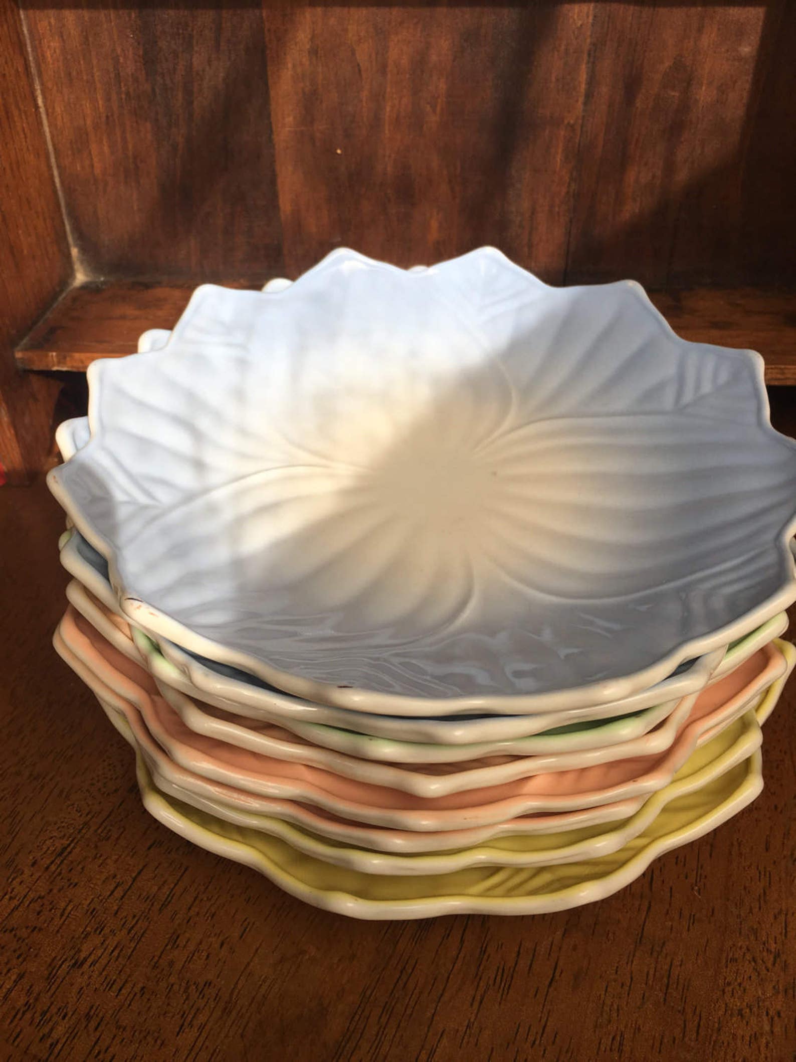 Fire King Flower Shaped Pastel Plates - Etsy