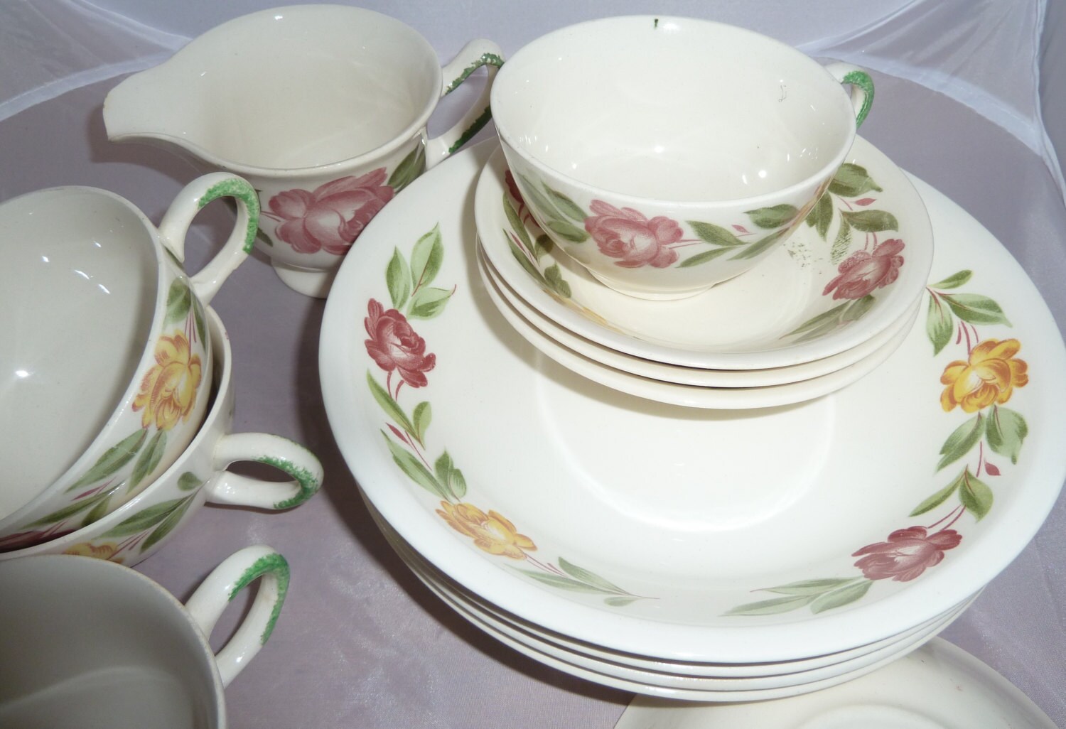 Shenandoah Ware Vintage Paden City 13 Dishes Poppy Roses - Etsy