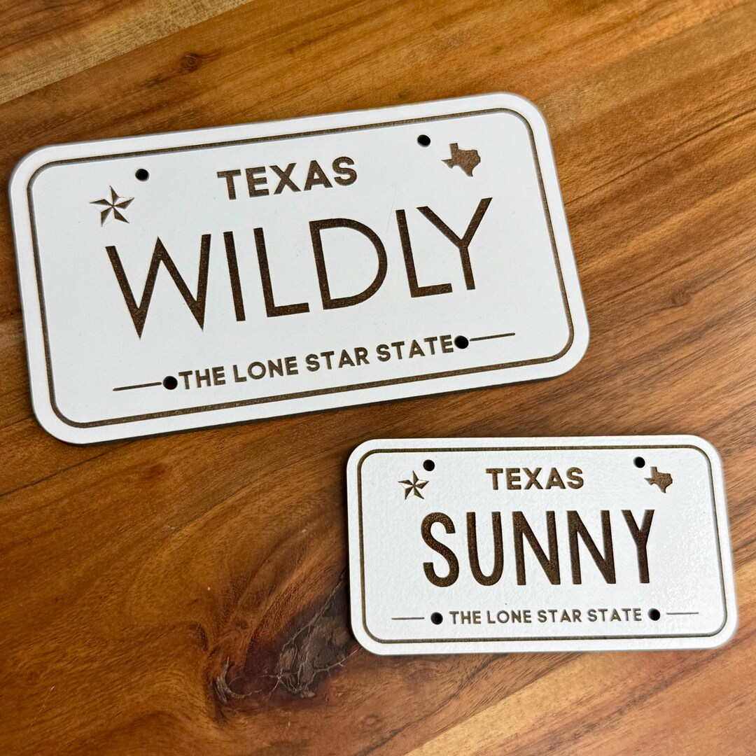 Personalized Texas License Plate: Engraved Mini Car Plate - Etsy