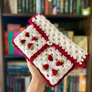 Strawberry Crochet Booksleeve - Etsy