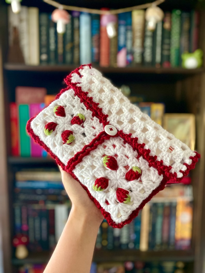 Strawberry Crochet Booksleeve - Etsy