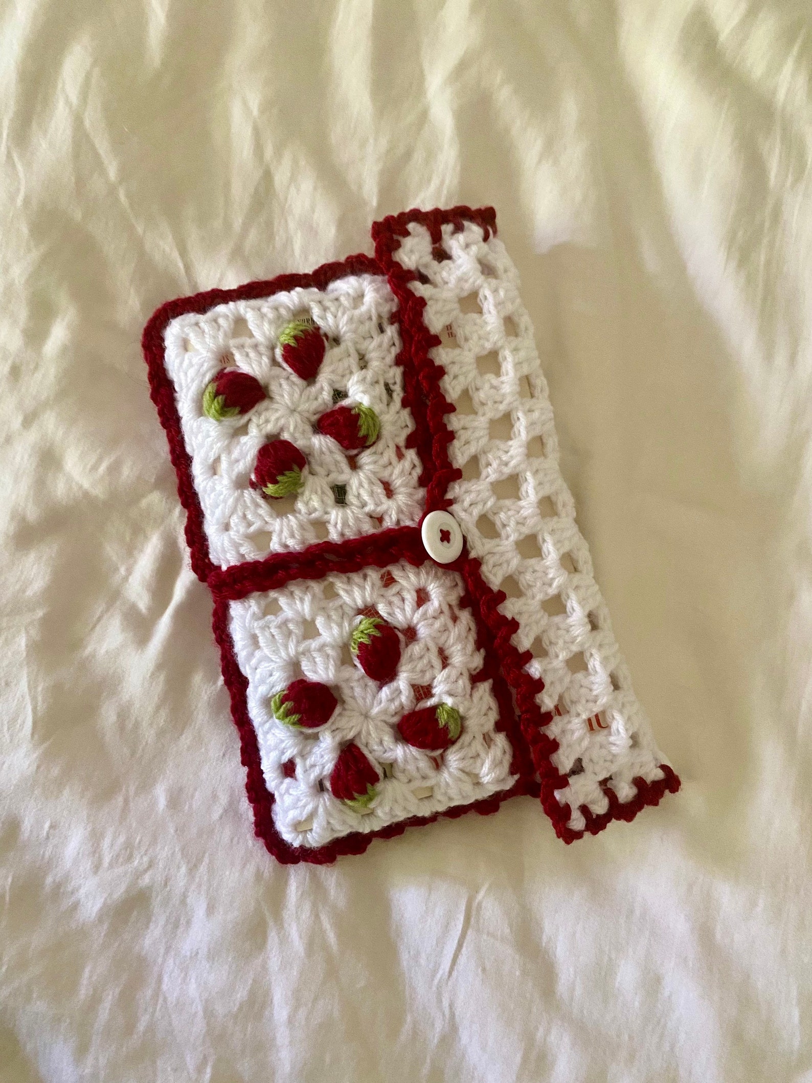 Strawberry Crochet Booksleeve - Etsy