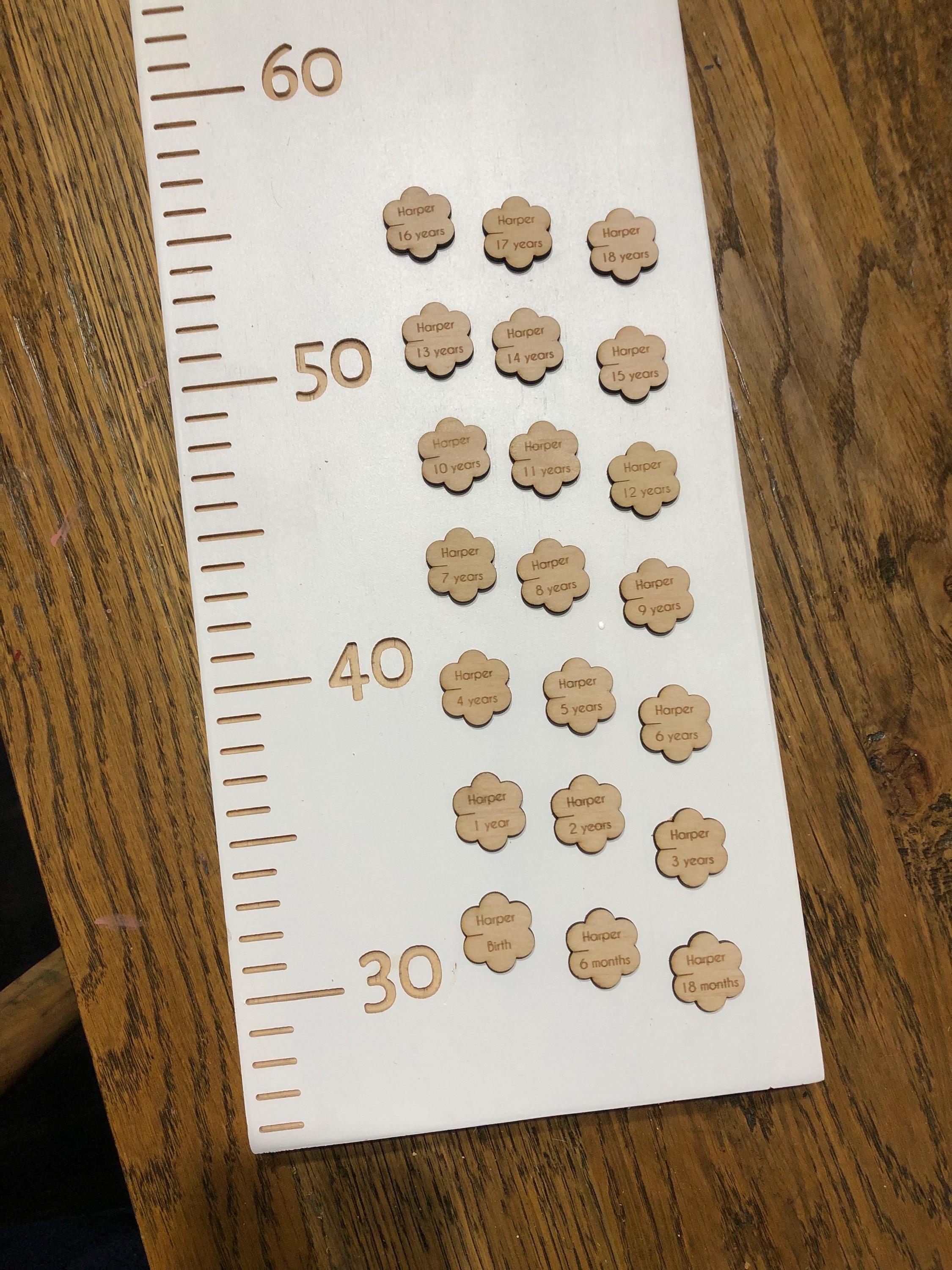 Self Adhesive Height Chart Arrows for Ruler Growth Charts. Milestone ...