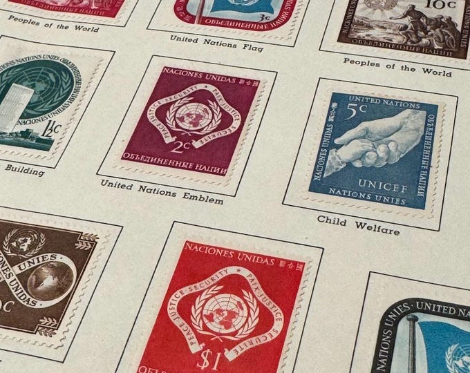 Vintage United Nations Stamp Collection 1951 Mint First Regular and ...