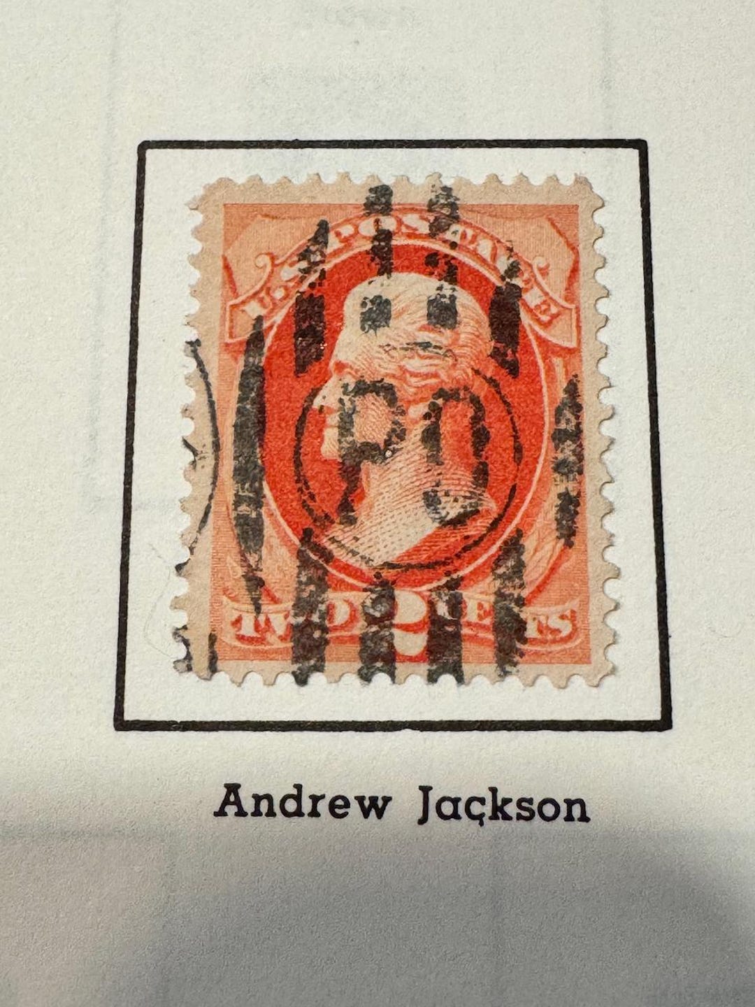 Rare 1870-1871 2-cent Andrew Jackson Stamp | Vintage US Postage | Red ...