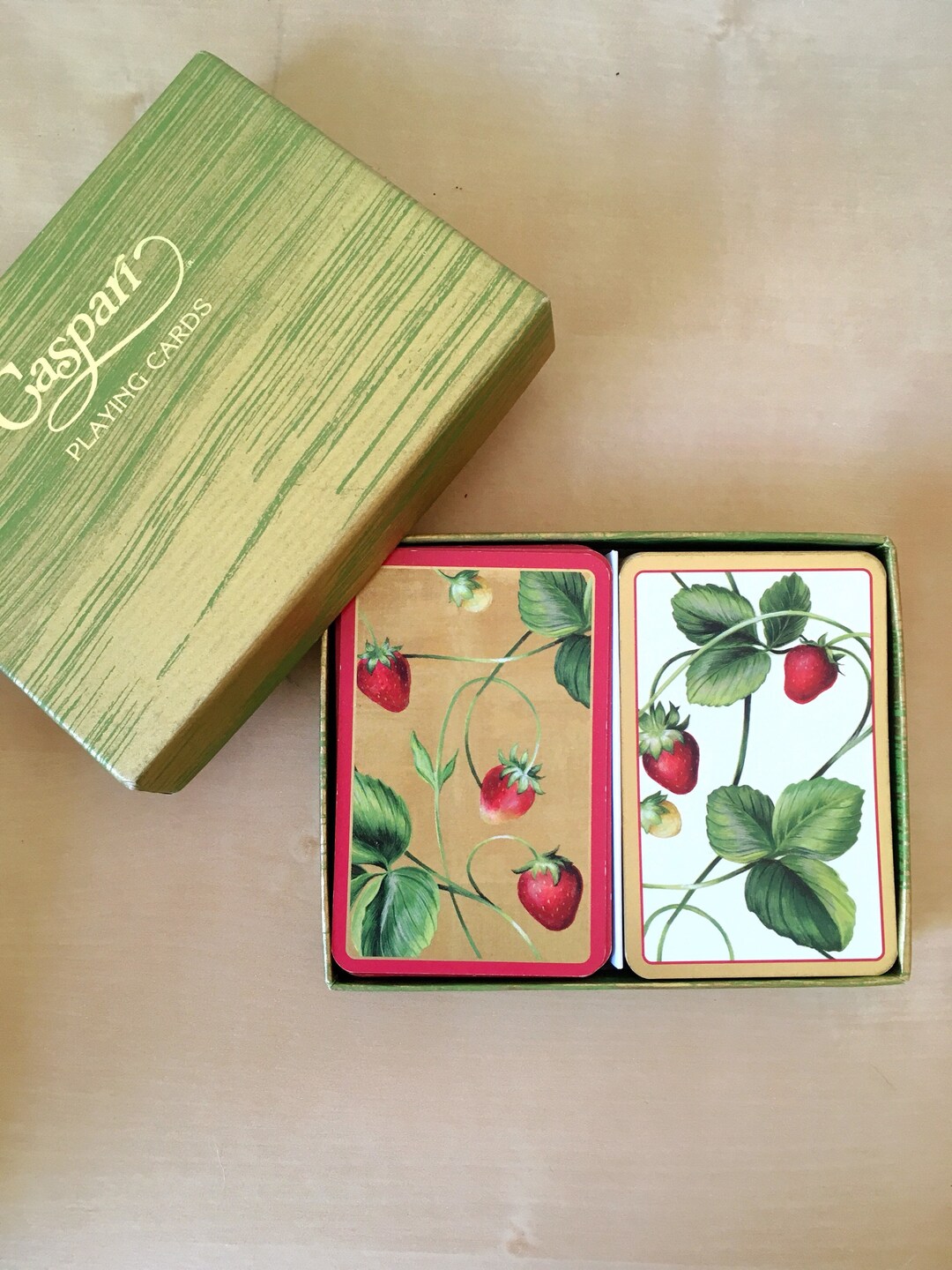 Vintage Bridge Set of Strawberry Cards With Box - Etsy