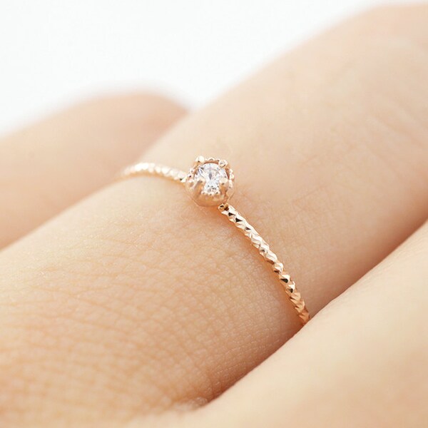 Simple Diamond Ring - Etsy