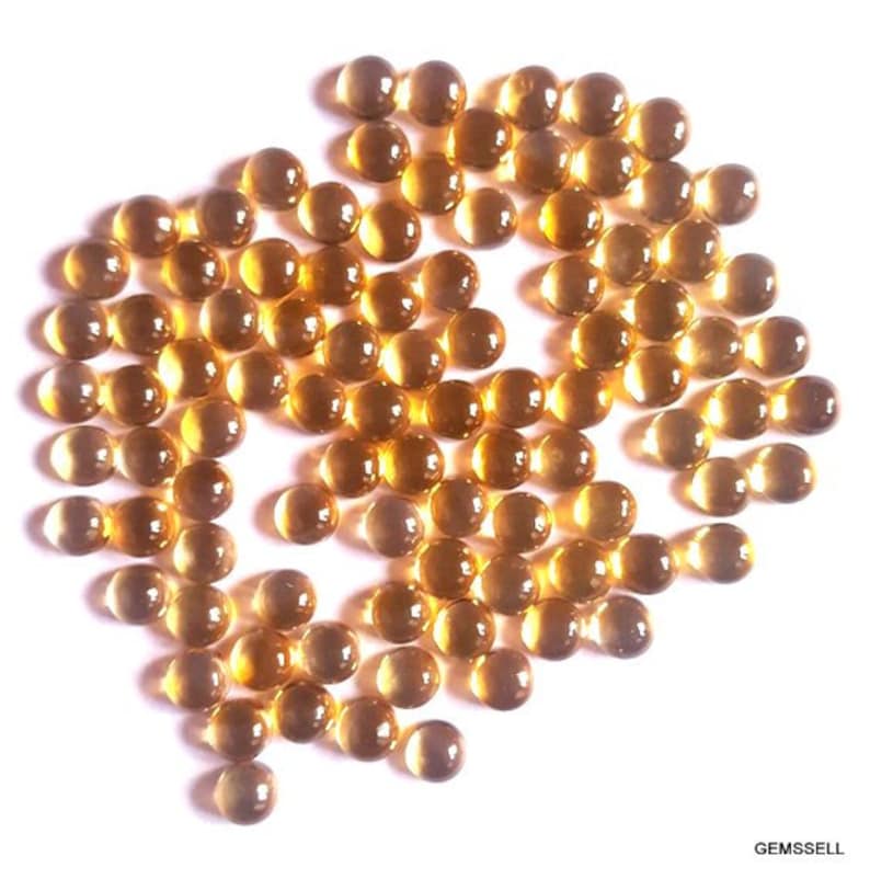 10 Pieces 5mm Citrine Cabochon Round Gemstone Citrine Round - Etsy