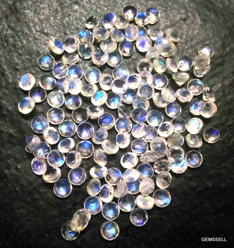20 Pieces 3mm Rainbow Moonstone Faceted Round Gemstone | Etsy