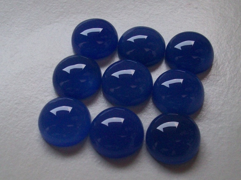 12mm Deep Blue Chalcedony Cabochon Round Cabochon Gemstone - Etsy