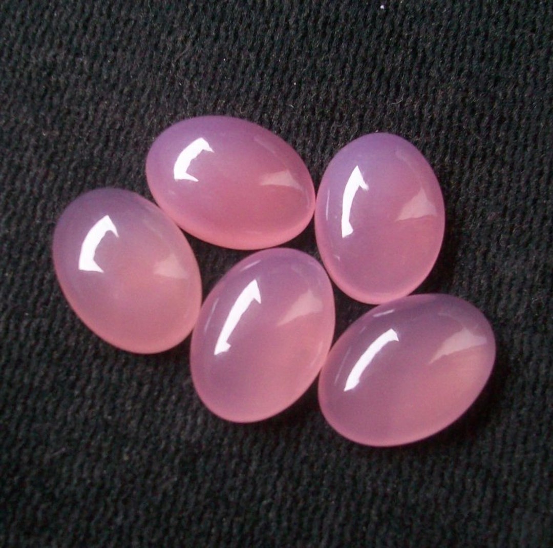 Piedra preciosa ovalada de cabujón de calcedonia rosa de 13x18 mm ...