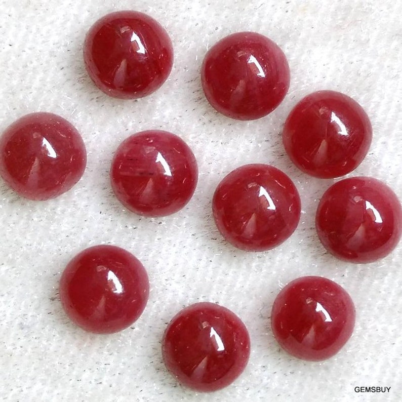 10 piece 6mm Ruby Cabochon Round Loose Gemstone Unheated | Etsy