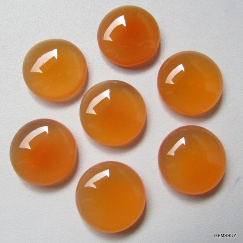 AAA Orange Carnelian Cabochon: 16mm Round Gemstone - Etsy