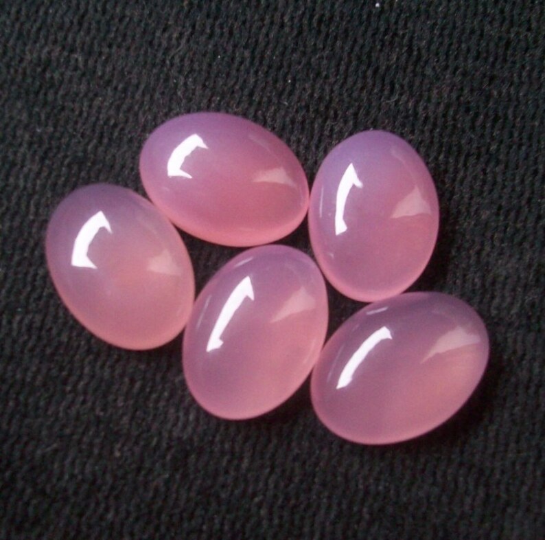 13x18mm Pink Chalcedony Cabochon Oval Gemstone Pink - Etsy