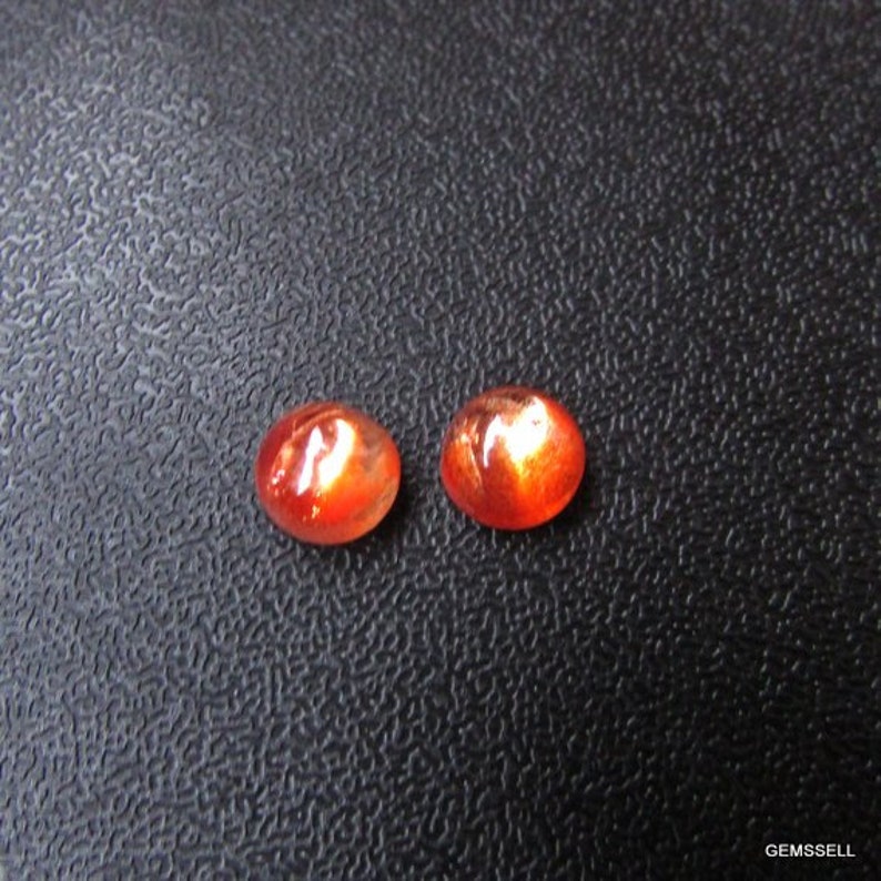 2 Piece Pair 7mm Sunstone Cabochon Round Gemstone Sunstone | Etsy