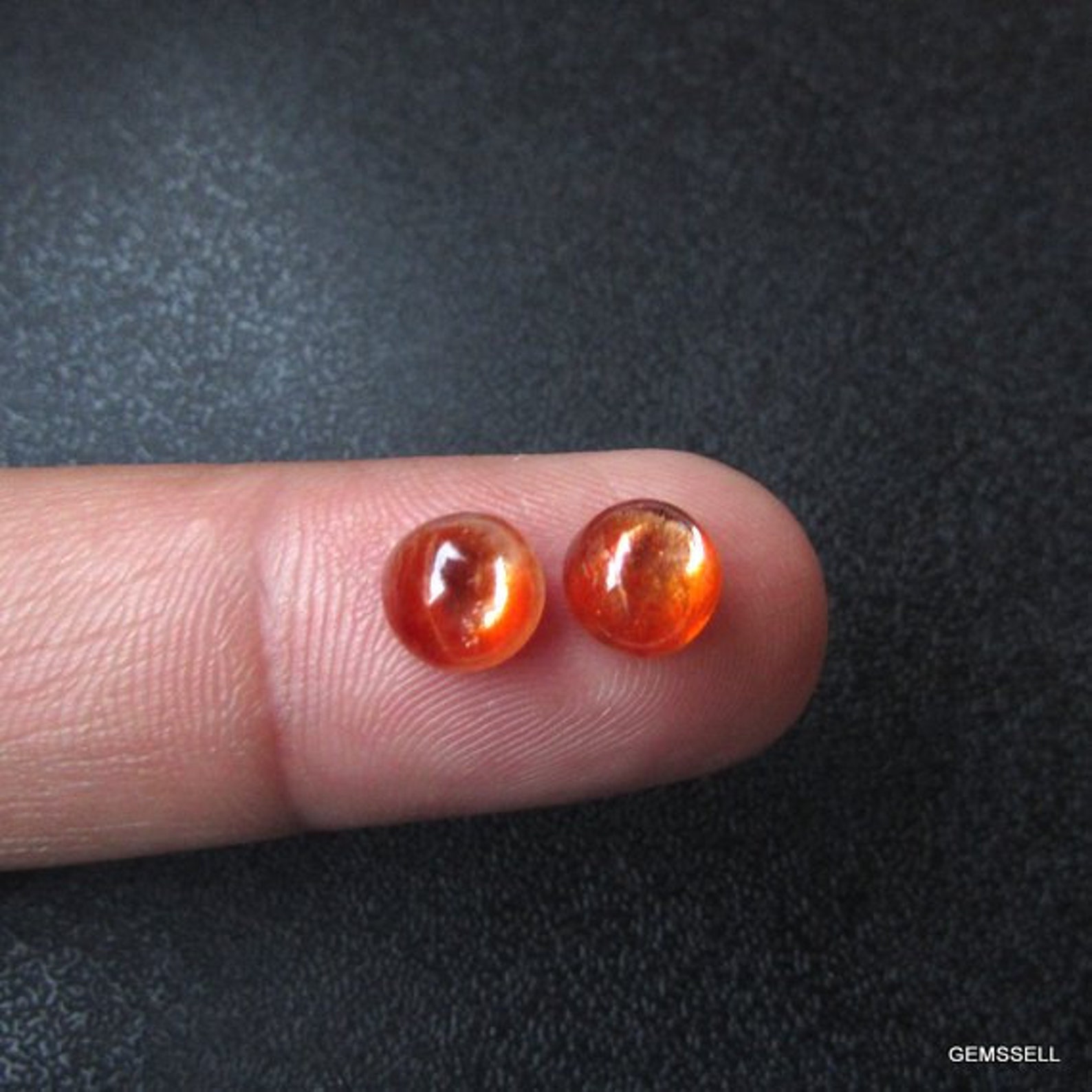 2 Piece Pair 7mm Sunstone Cabochon Round Gemstone Sunstone | Etsy
