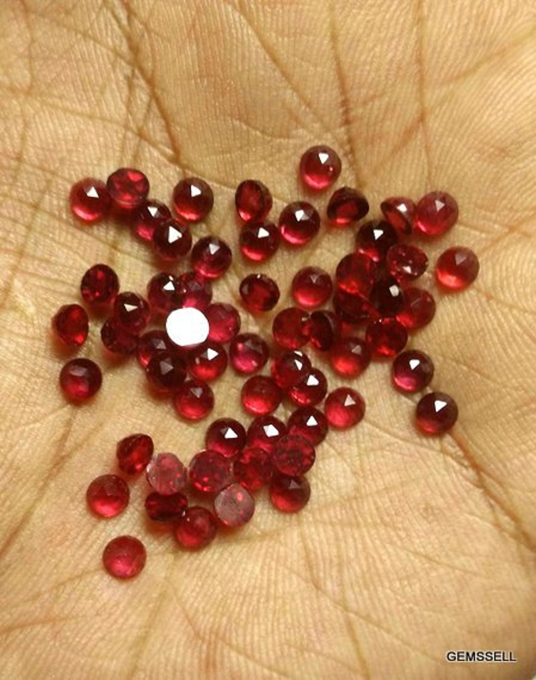 1 Pieces 5mm Natural Ruby Round Rosecut Gemstone, Ruby Rosecut Round ...