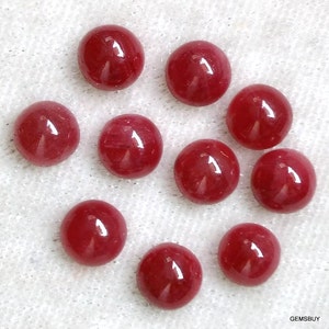 10 piece 6mm Ruby Cabochon Round Loose Gemstone Unheated | Etsy