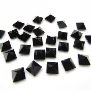 10mm Black Onyx Pyramid Square Cabochon Gemstone, Black Onyx Square ...