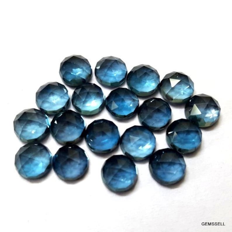 5 pieces 5mm London Blue Topaz Rosecut Round Gemstone London | Etsy