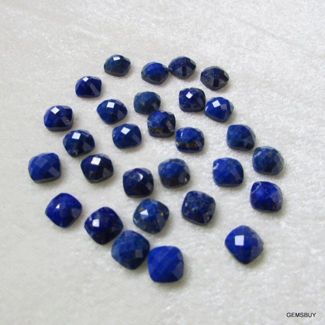 5 Pieces 8mm Lapis Lazuli Faceted Cushion Checker Board AAA - Etsy