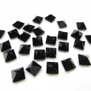 10mm Black Onyx Pyramid Square Cabochon Gemstone, Black Onyx Square ...