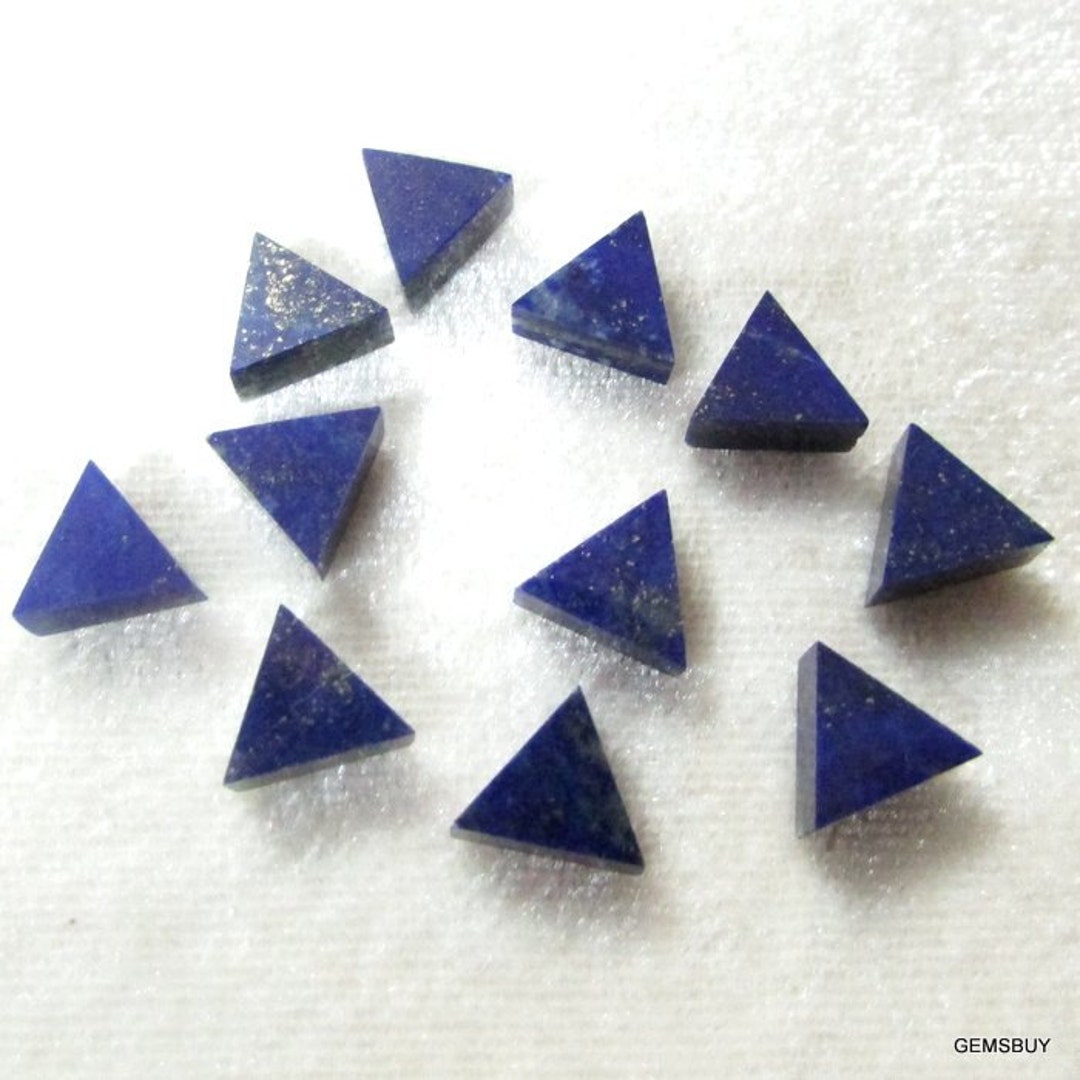 Buy 8x8mm Blue Lapis TRIANGULAR Flat Gemstone, 100% Natural Cabochon ...