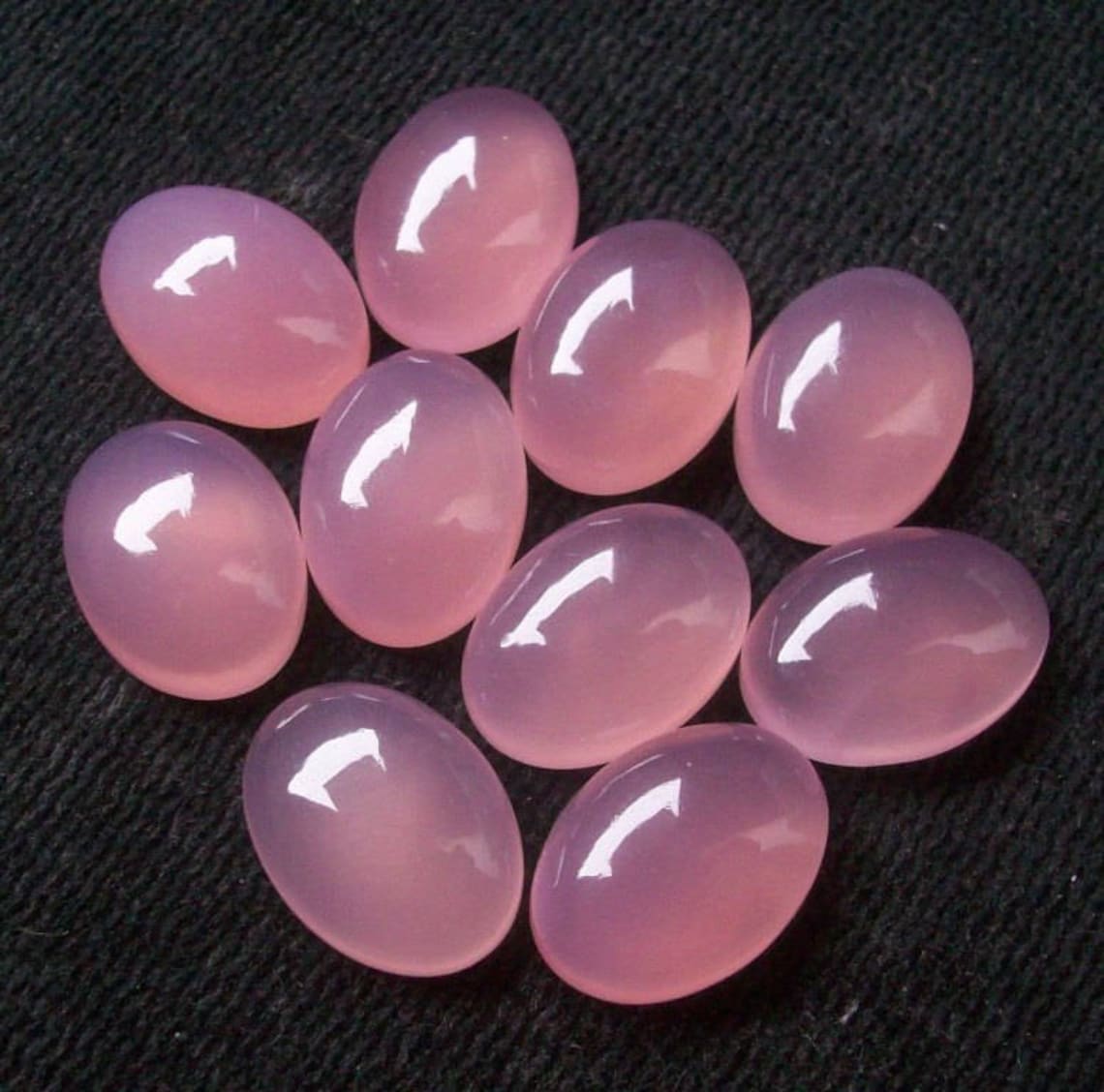 12x16mm Pink Chalcedony Cabochon Oval Gemstone Pink - Etsy