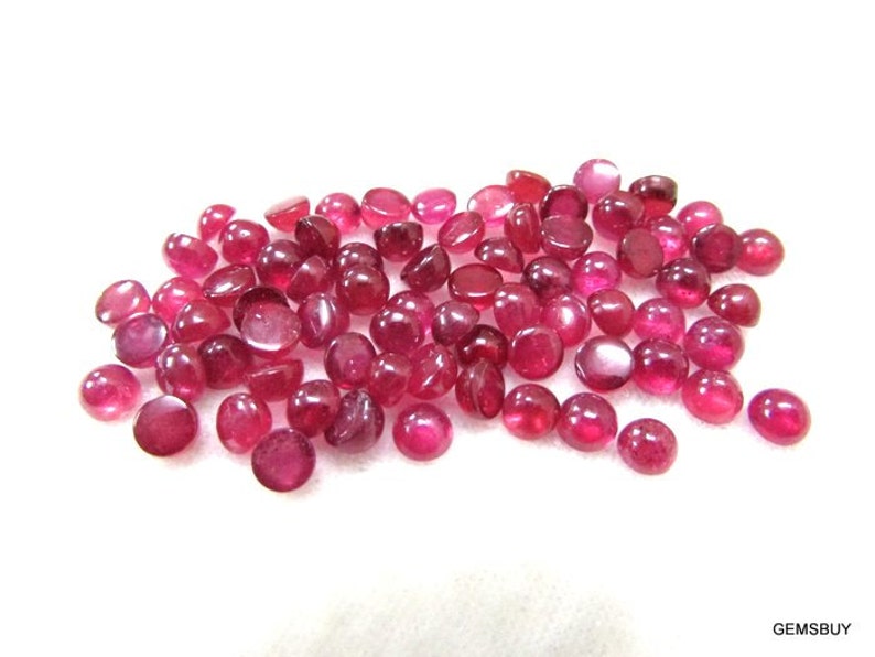 1 pieces 5mm Natural Ruby Round Cabochon AAA Quality | Etsy