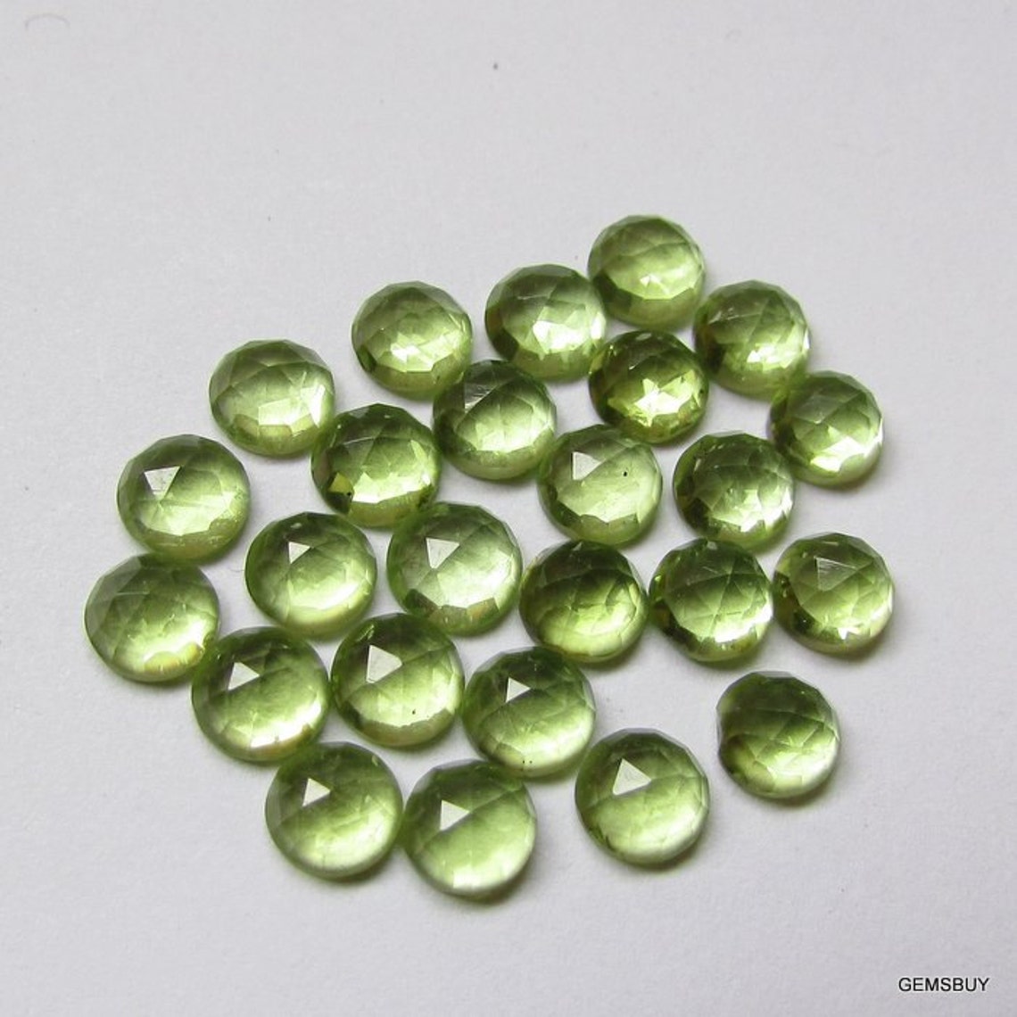 5 Pieces 4mm Peridot Rose Cut Cabochon Round Gemstone 4mm - Etsy