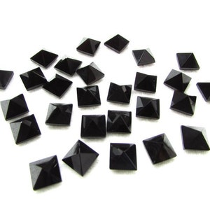 10mm Black Onyx Pyramid Square Cabochon Gemstone, Black Onyx Square ...