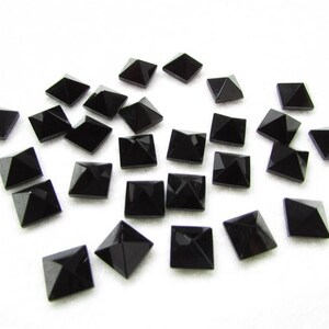 10mm Black Onyx Pyramid Square Cabochon Gemstone, Black Onyx Square ...