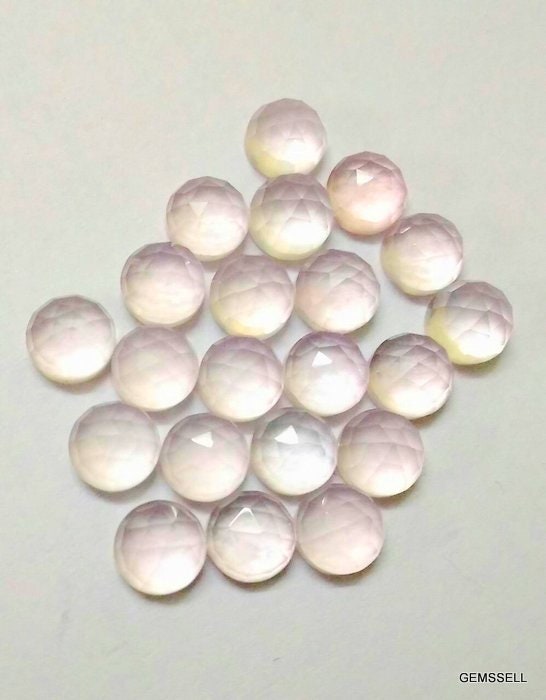 10 pieces 6mm Rose Quartz Rosecut Round Loose Gemstone Pink | Etsy