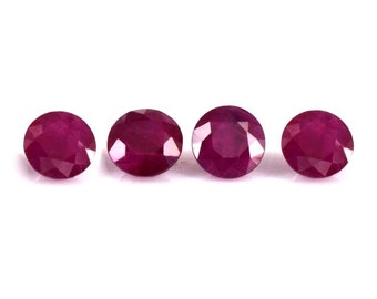 1 Pieces 6mm Ruby Faceted Round Gemstone 100% Natural Blood | Etsy