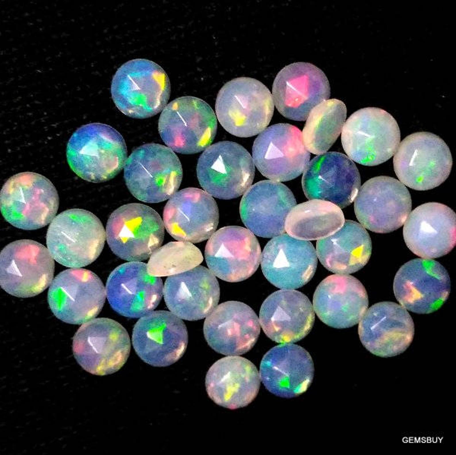 10 Pieces 4mm Ethiopian Opal Rose Cut Loose Gemstone | Etsy