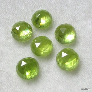 1 Pieces 9mm Peridot Rosecut Round Gemstone Natural Green Peridot Round ...