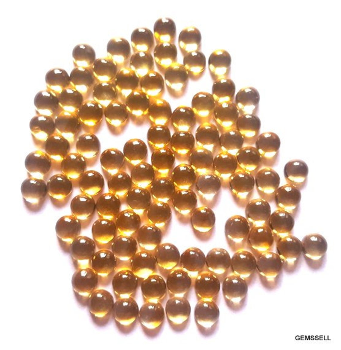 10 Pieces 5mm Citrine Cabochon Round Gemstone Citrine Round - Etsy